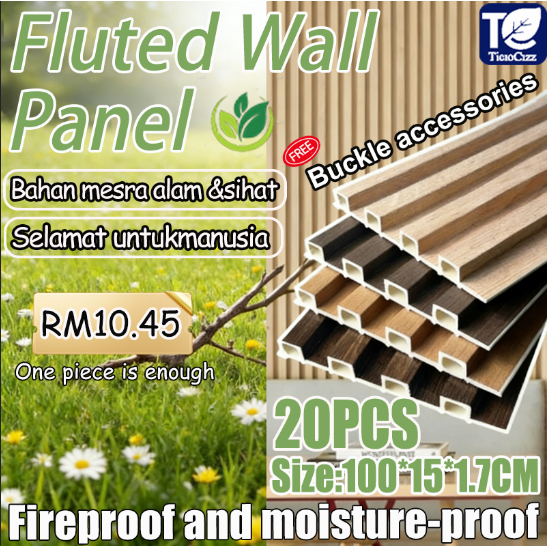 TicioCizz 20 PCS Fluted Wall Panel 32 sqft DIY Modern Wall Decor Wood ...