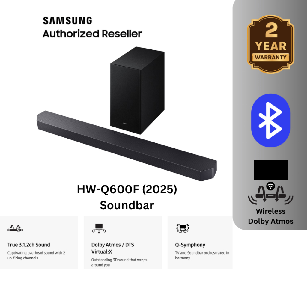 Samsung Q600F 3.1.2 Ch Q-series Soundbar | HW-Q600F/XM Sound Bar ...