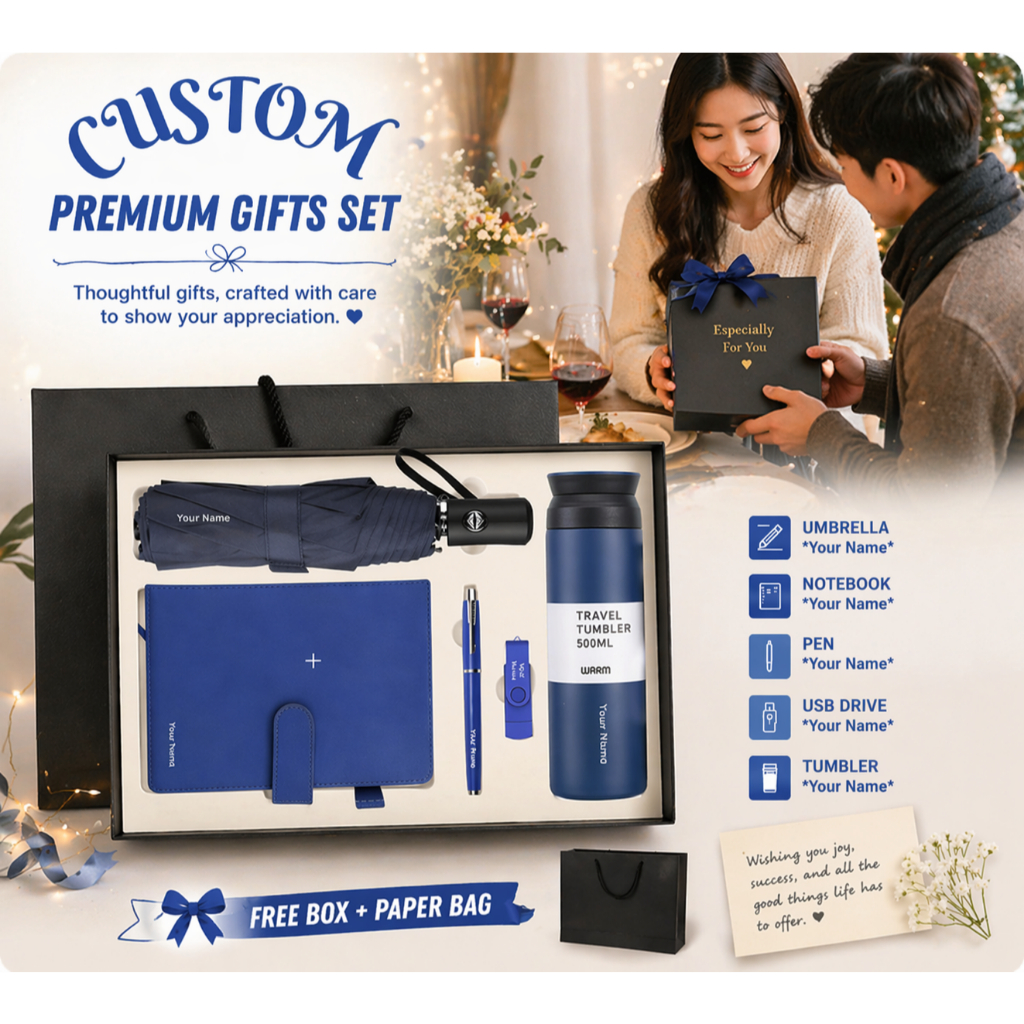 CUSTOM Doorgift Set Ballpoint pen Metal Pen Notebook A5 Thermos Bottol ...