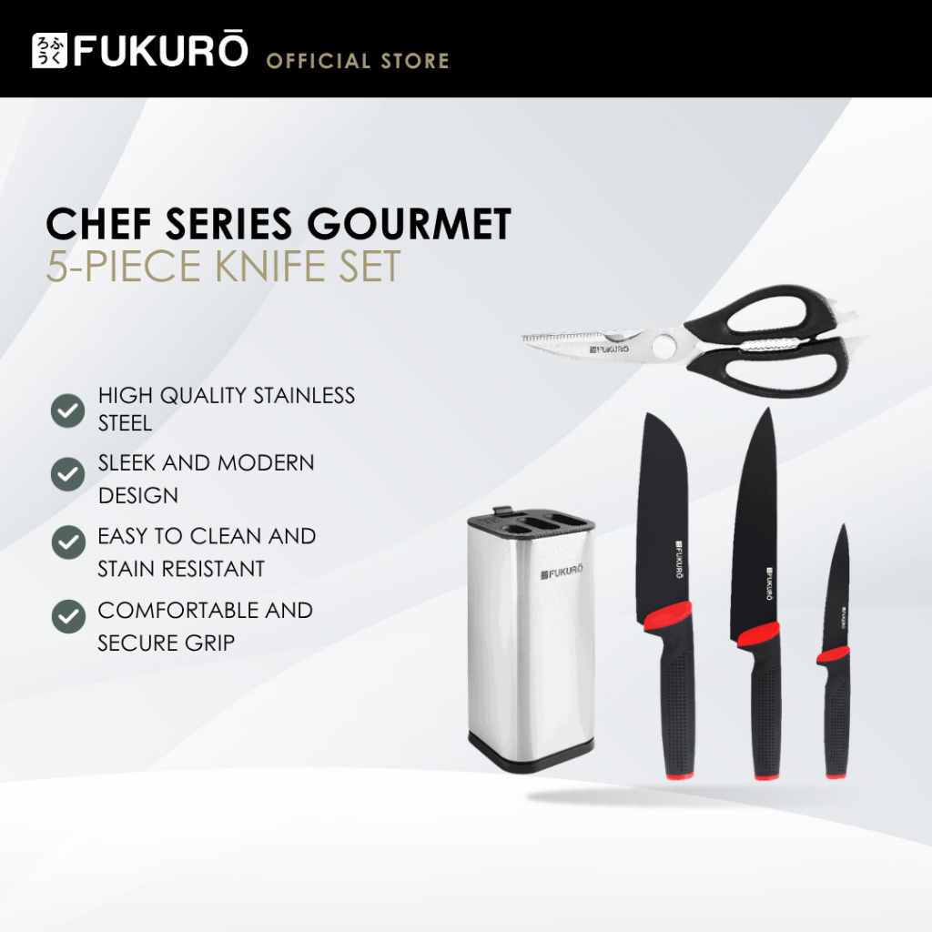 Fukuro Chef Series Gourmet 5-Piece Knife Set | Shopee Malaysia