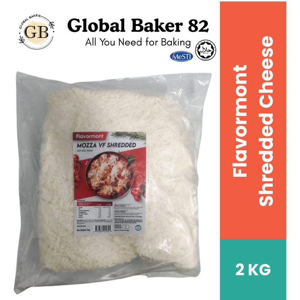 [HALAL] Flavormont Shredded Mozzarella Cheese 2kg | Melts & Stretches ...