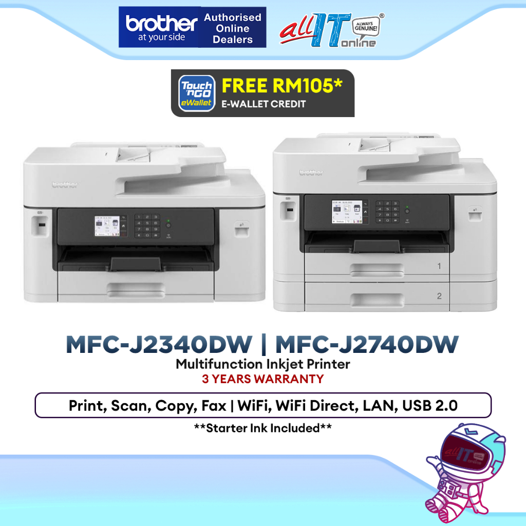 Brother MFC-J2340DW / MFC-J2740DW / MFC-J3940DW Inkjet A3 Printer Print ...