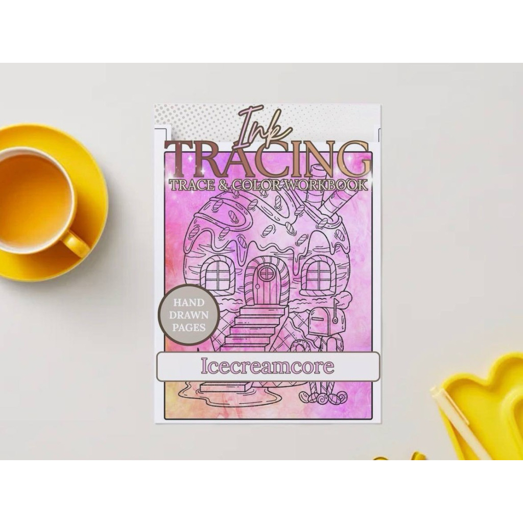 TRACING ICECREAMCORE COLORING BOOK FOR KIDS 15 PAGES RANDOM | KERTAS ...