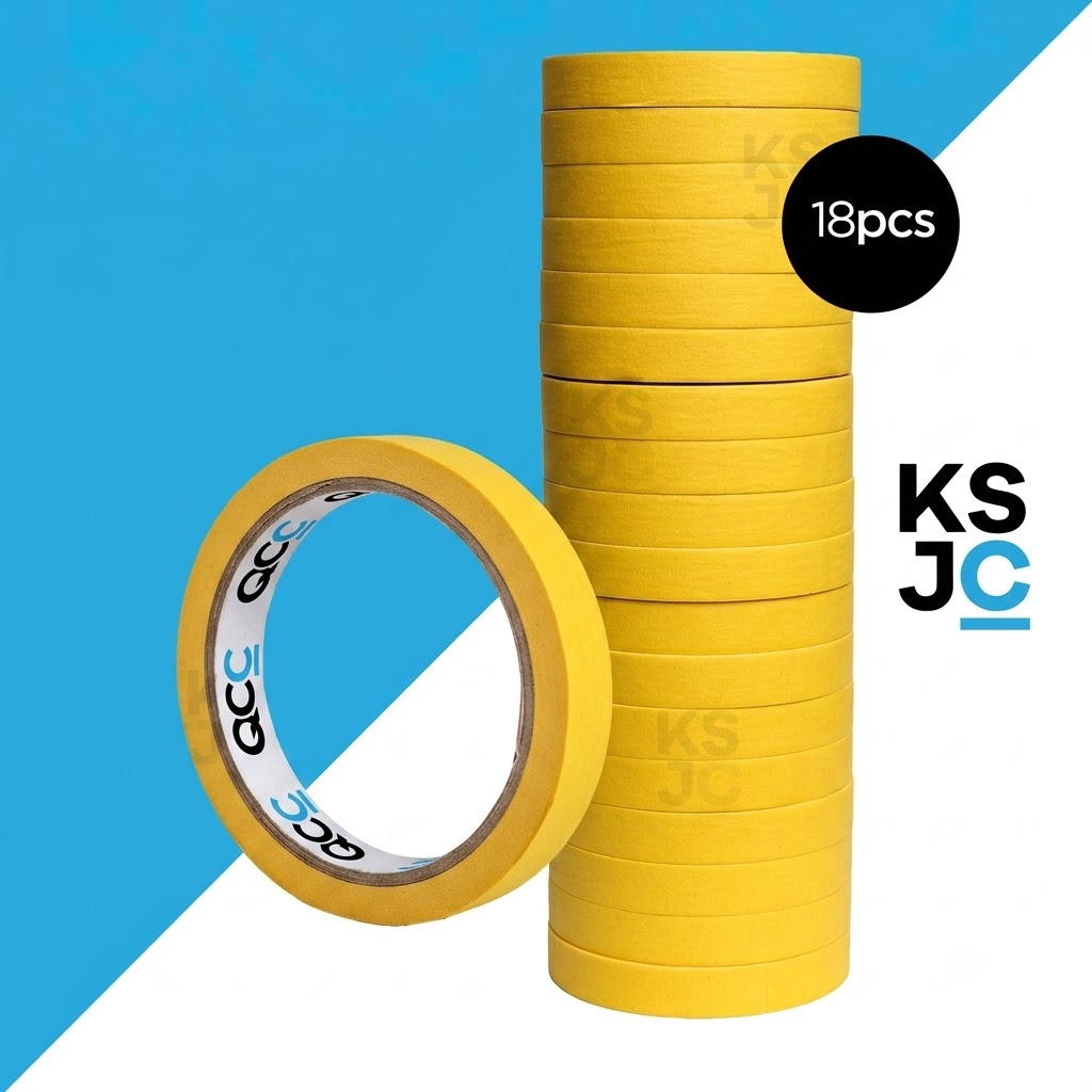 QCC Twin Tape High Temperature Waterproof Masking Tape (16mm x18m/ 40mm ...