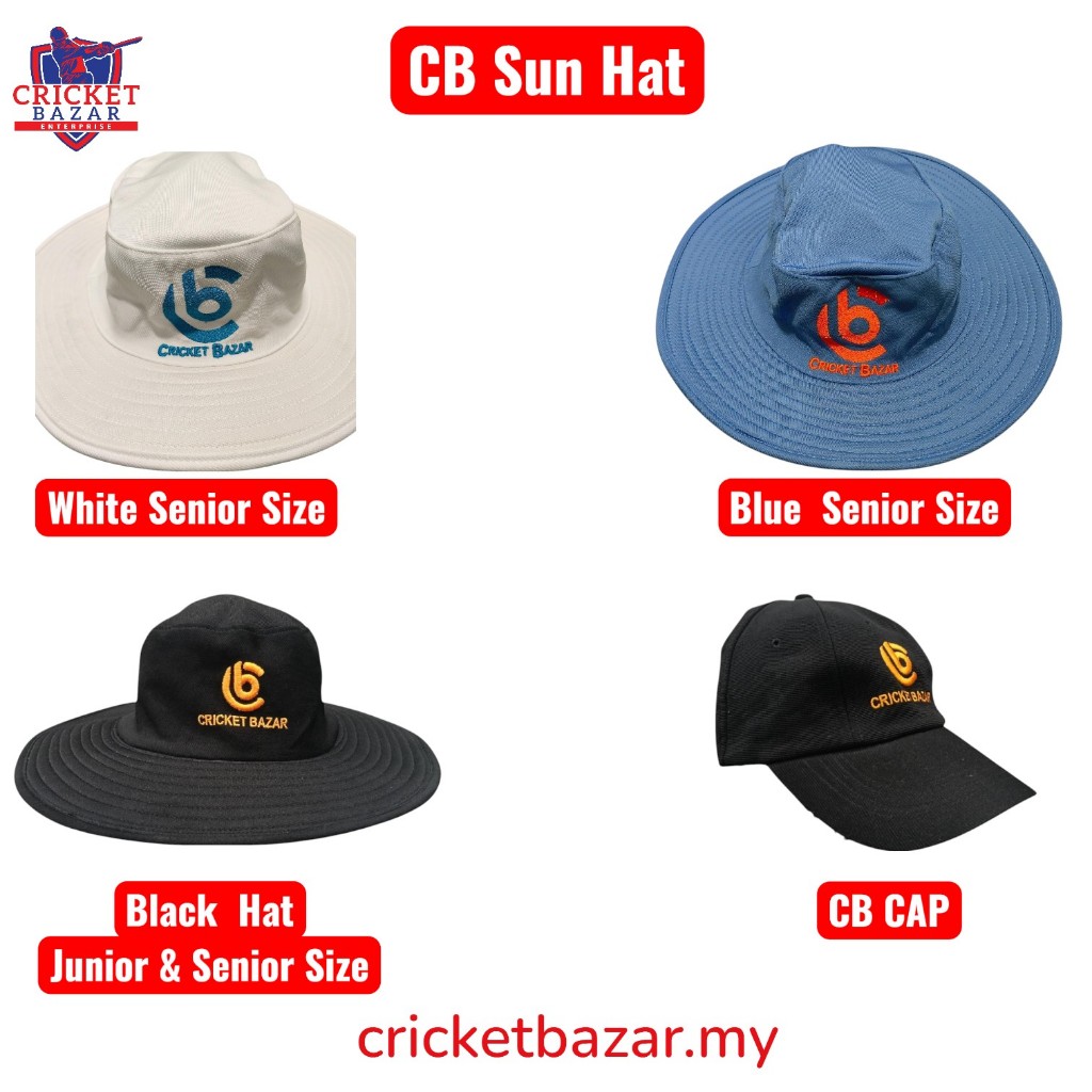 CB Cricket Sun Hat and Cap ( Blue/White/Black)- Large and Junior Size ...