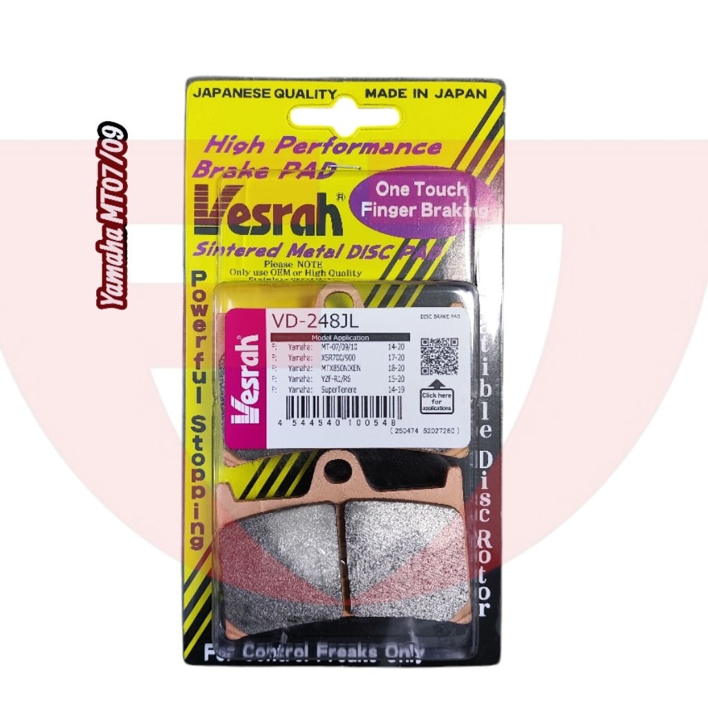 Vesrah VD-248JL Front Brake Pads Yamaha MT07 MT09 | Shopee Malaysia