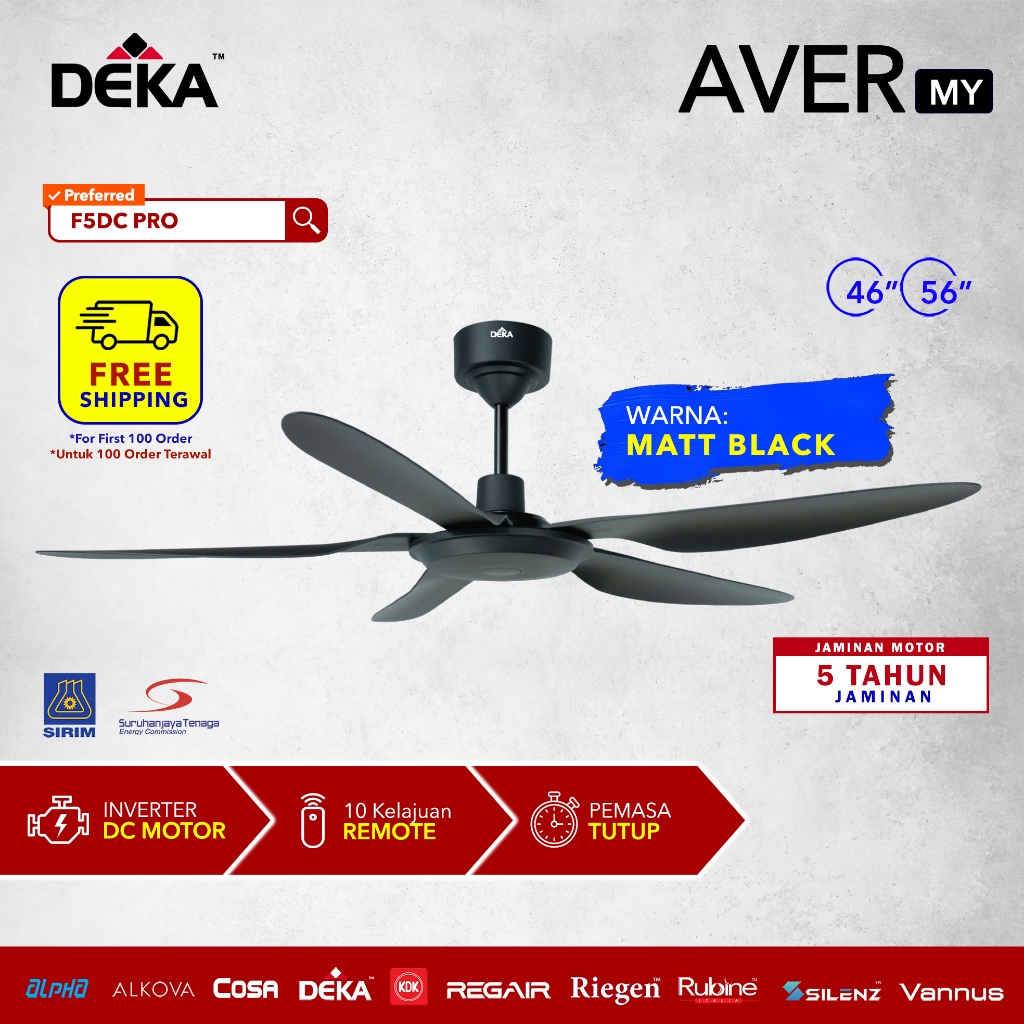 Deka F5DC PRO / LumaFan Copper One 5B / Inovo V15/L / Inovo Wellspeed ...