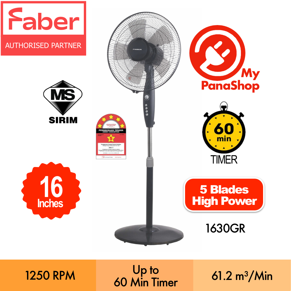 Faber FSF VENTO Gen2 5 Blades Stand Fan with Timer Kipas Berdiri ( 16 ...