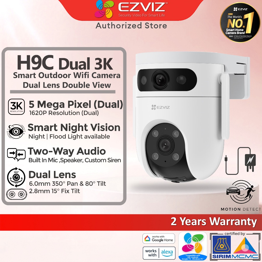 EZVIZ H9C Pro 5MP 3K Dual Lens Outdoor Waterproof AI CCTV | Shopee Malaysia