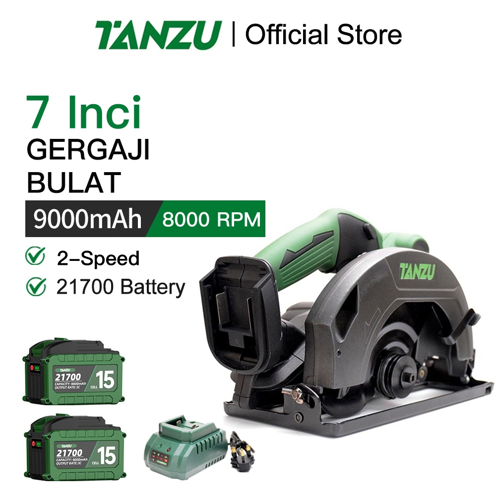 TANZU 21700 Set Gergaji bulat 7 inci Mesin Pemotong Kayu Gergaji Rantai Wood Cutting Power Tool ...