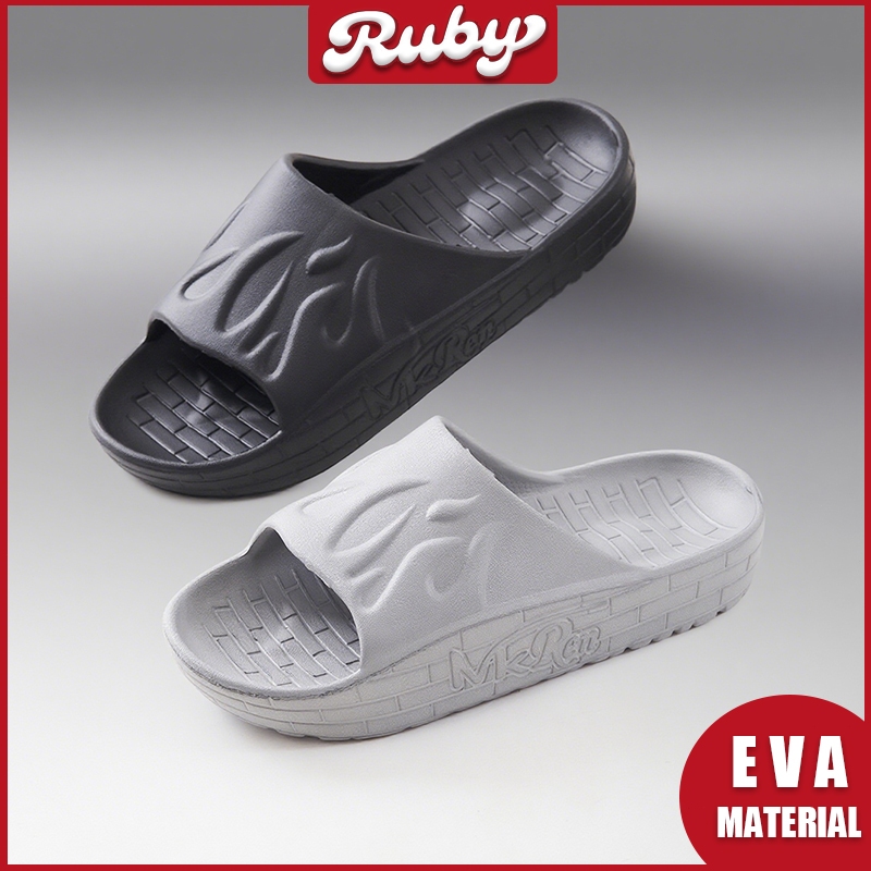 RUBY Sandal Men Distro Lelaki Motif Fire Comfortable Casual Flip-Flops Selipar Slip-On Slides ...