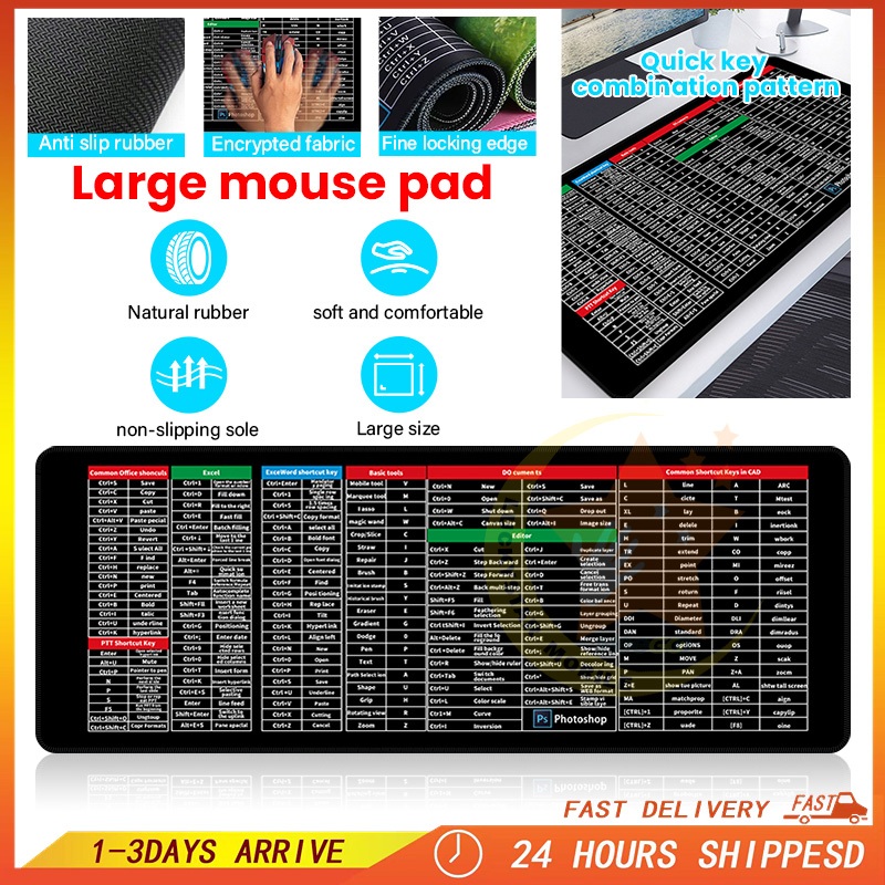 Large Mousepad Keyboard Mat Anti-slip Suede Smooth Mouse Pad Mat Non ...