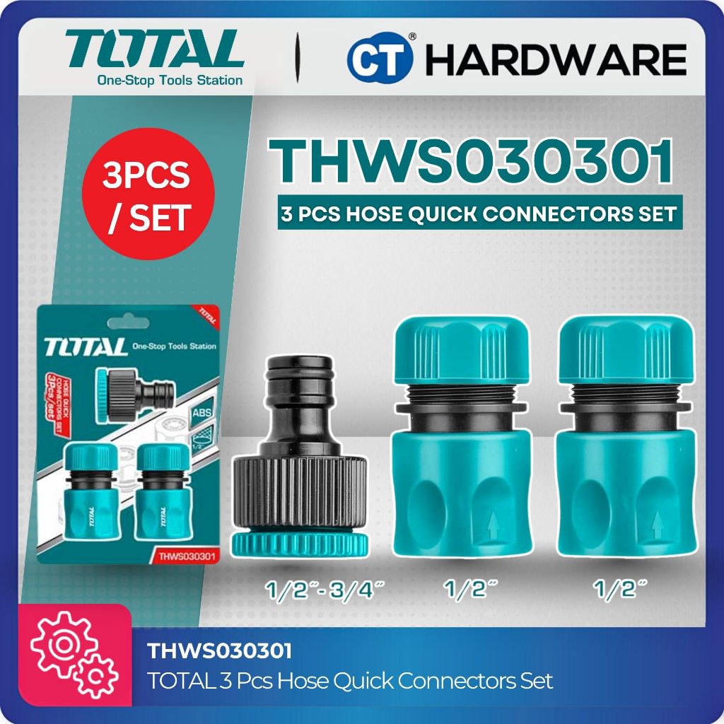 TOTAL THWS030301 3-Piece Hose Quick Connectors Set | Shopee Malaysia