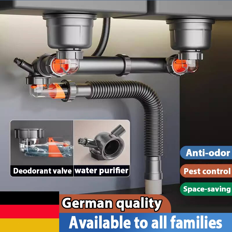 [Universal Size] Kitchen Sink Odor-Resistant Drain Pipe Single And ...