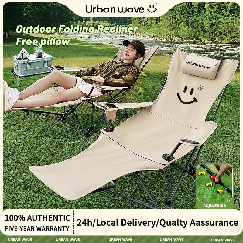 Urban wave Camping Chair Foldable Recliner With Arm Rest Outdoor Chair ...