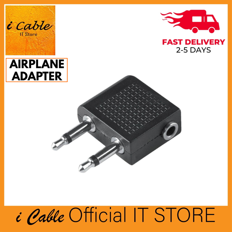 Travel Flight Airplane Adapter Stereo Dual 3.5mm Male to 3.5mm Female ...