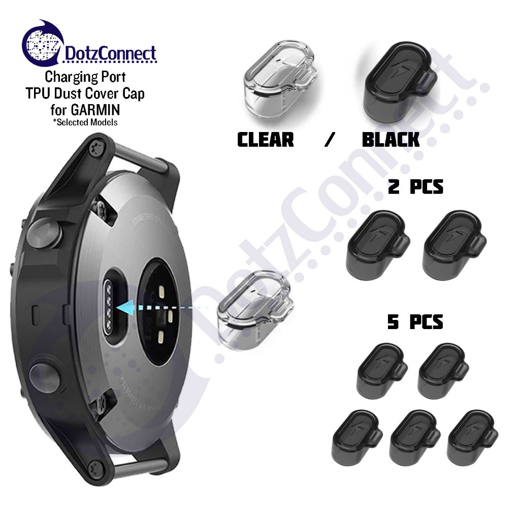 Dotzconnect Charging Port Transparent TPU Dust Cover Cap for Garmin ...