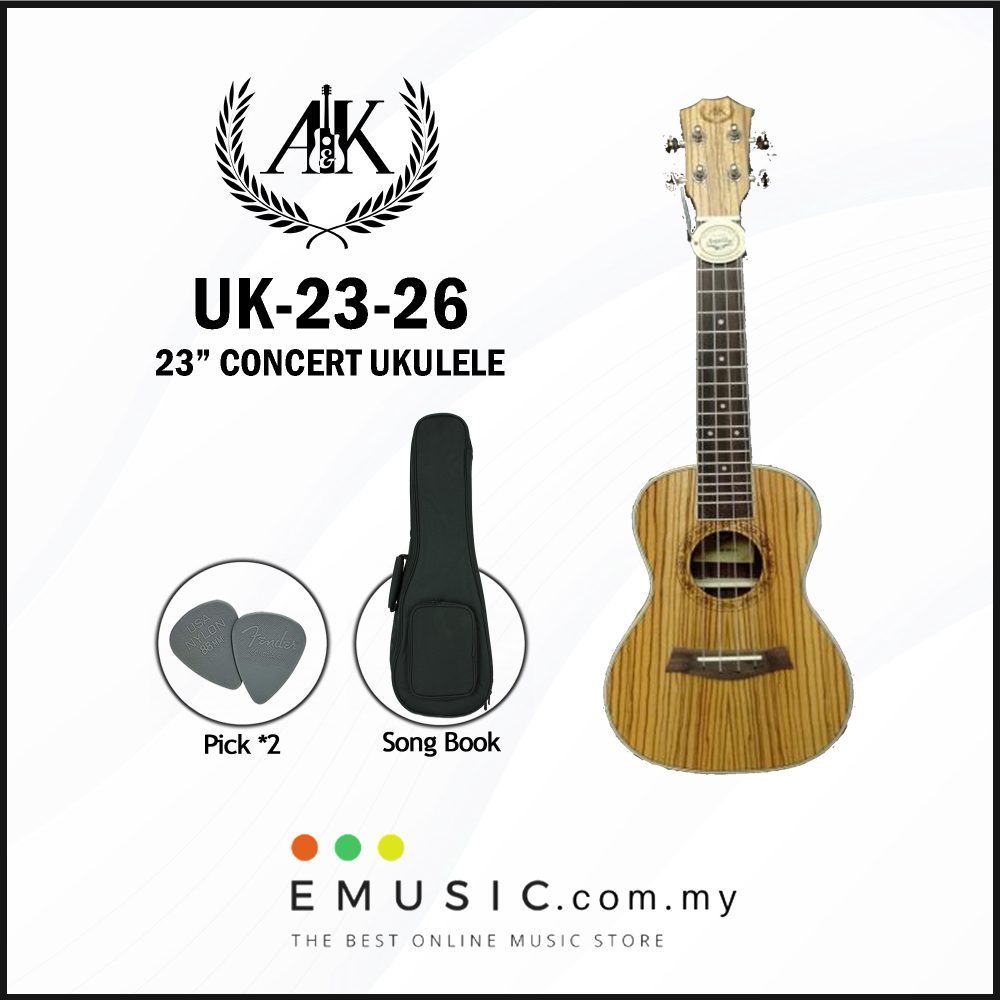 A&K UK-23-26 23" Concert Ukulele (AK2326 / AK23-26) | Shopee Malaysia
