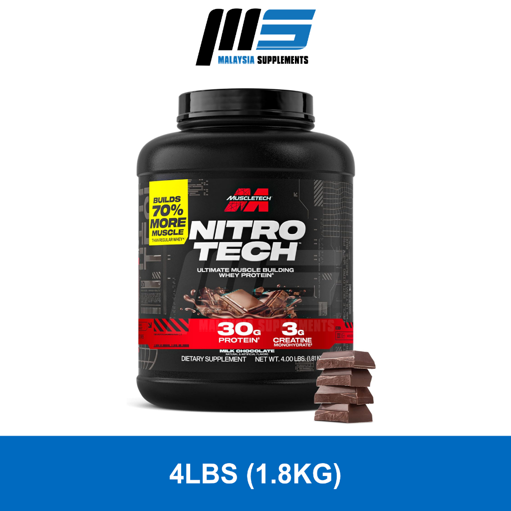 MuscleTech Nitro Tech 4lbs - Nitrotech Whey Protein Isolate, Premium ...