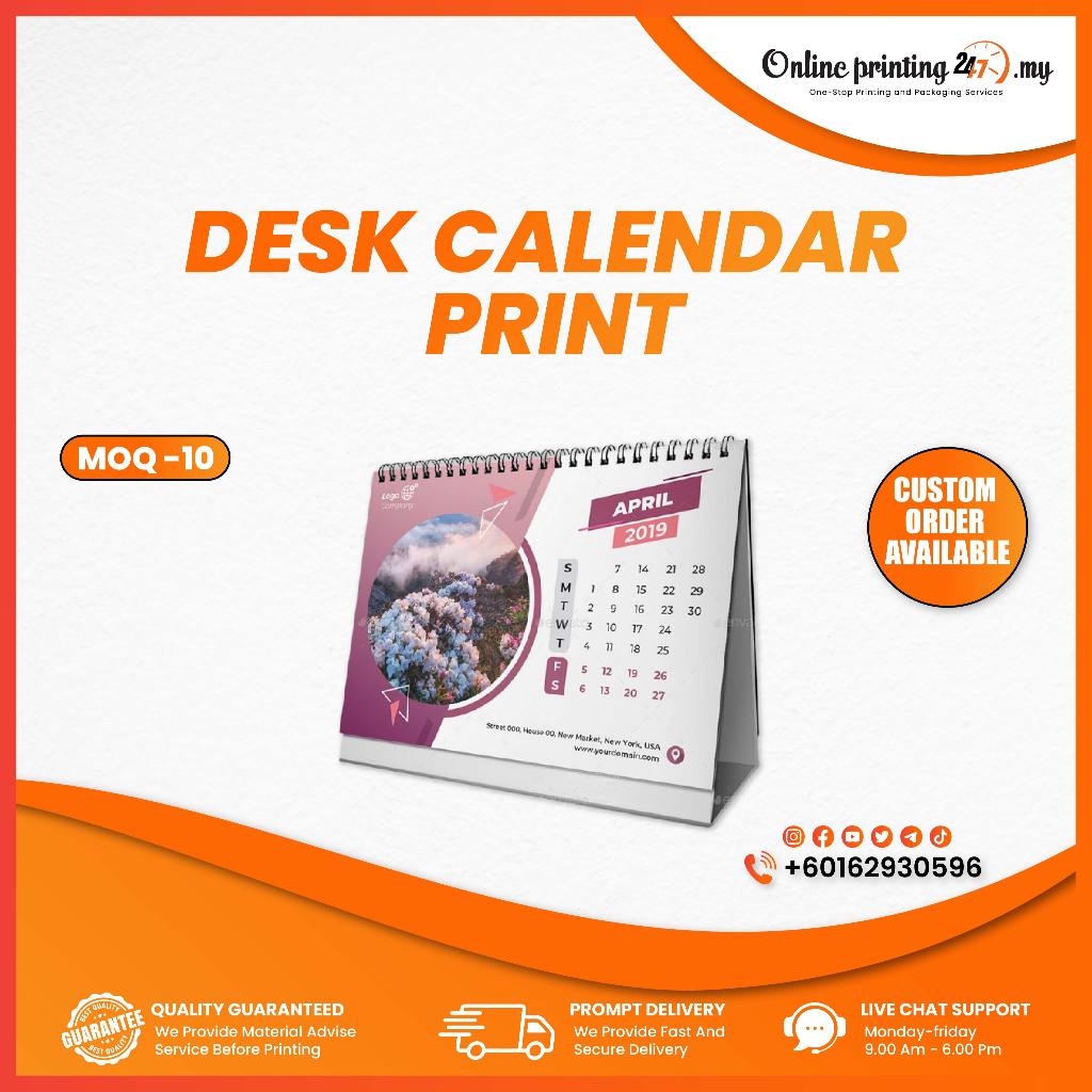 Custom Desk Calendar Hard Stand | School, Office & Corporate Use ...