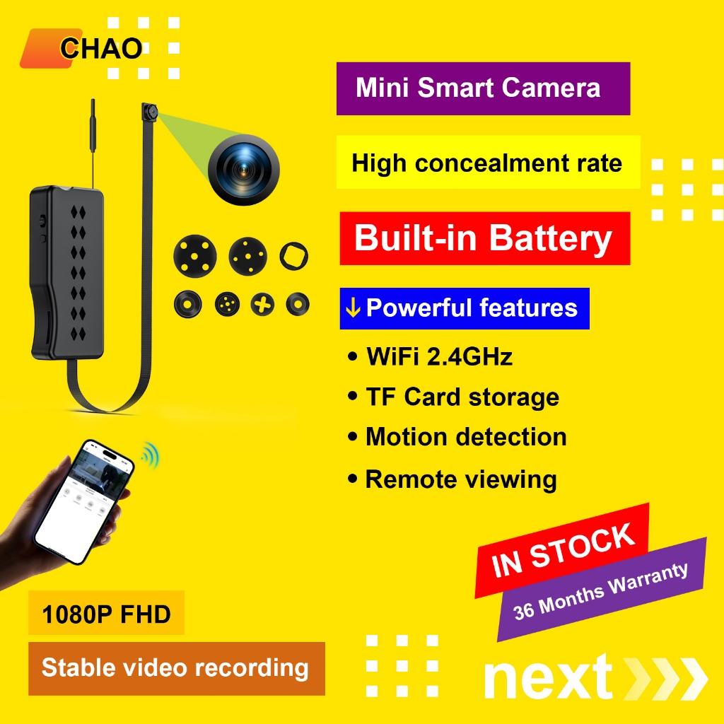 Mini WiFi Camera Module,Hidden Camera, Spy Camera, Wireless CCTV,Motion ...