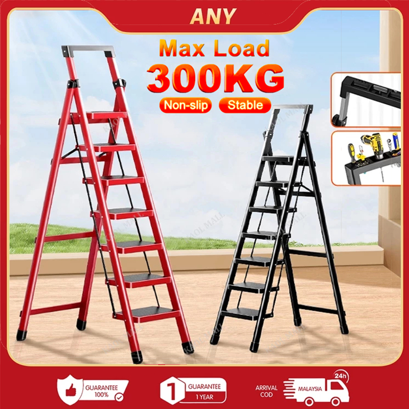 Household Indoor Folding Ladder Tangga Lipat Heavy Duty Ladder Foldable ...