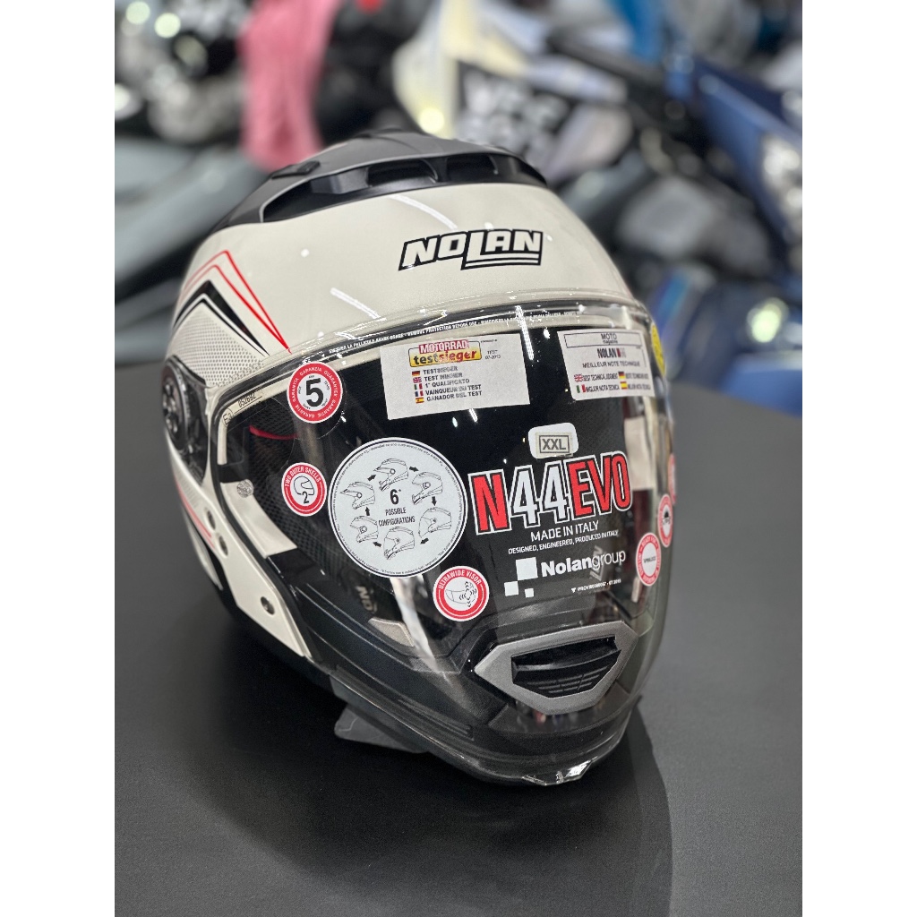 NOLAN N44 EVO COMO METAL WHITE | NOLAN FULL FACE HELMET | Shopee Malaysia