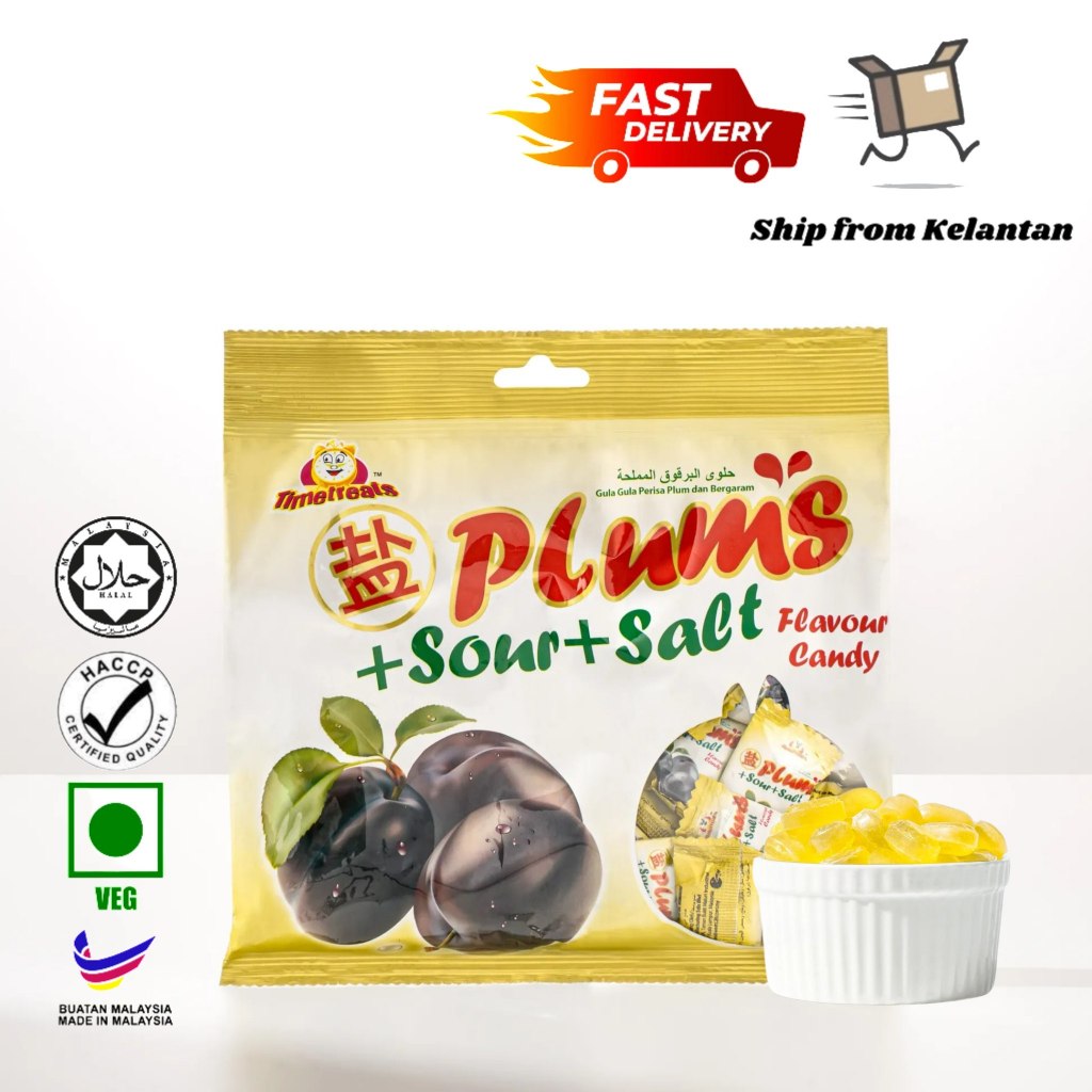 [HALAL] Plum Sour Salt Candy 150g (50pcs) | Gula gula Perisa Plum dan ...