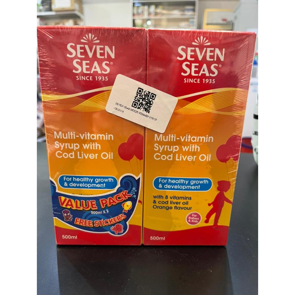SEVEN SEAS MULTI-VITAMIN SYRUP WITH COD LIVER OIL 500ML +500ML (EXP: 31 ...