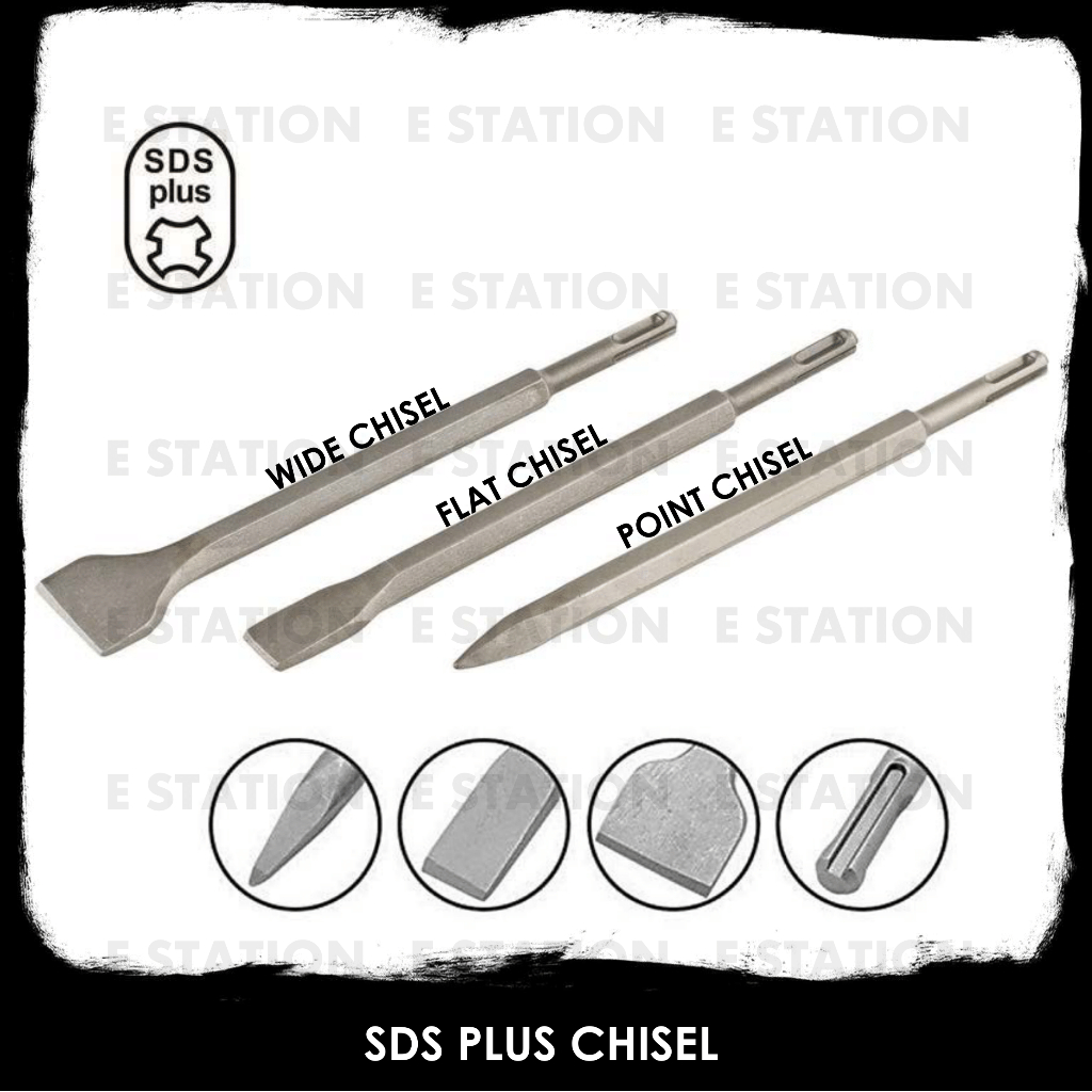 1PC POINT AND FLAT SDS Chisel bull point chisel for rotary hammer drill ...