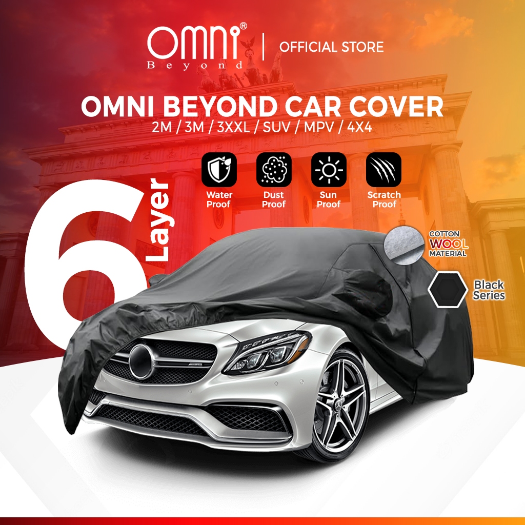 OMNI BEYOND Car Cover 6 Layers Waterproof UV Protection Universal Fit ...