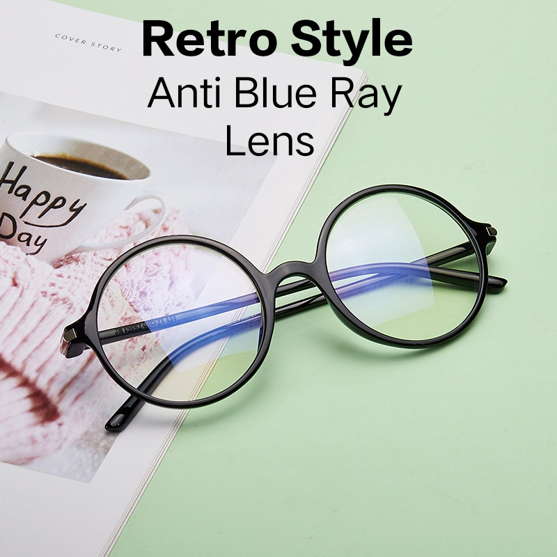 RETRO STYLE Fashion Eyewear Round Shape Glasses/Anti Blue Lens Frame ...