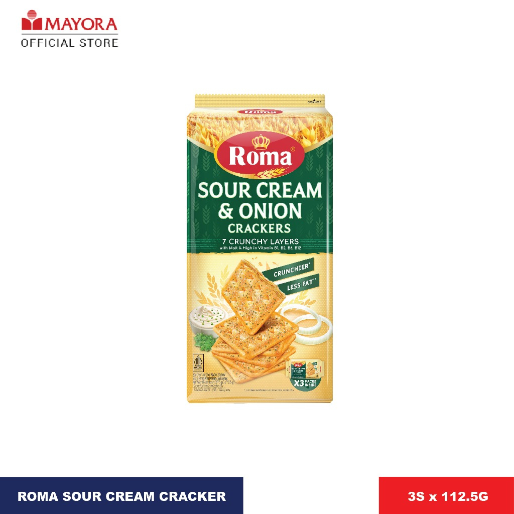 Roma Crackers 337.5g, 3sx112.5g - Sour Cream & Onion | Shopee Malaysia