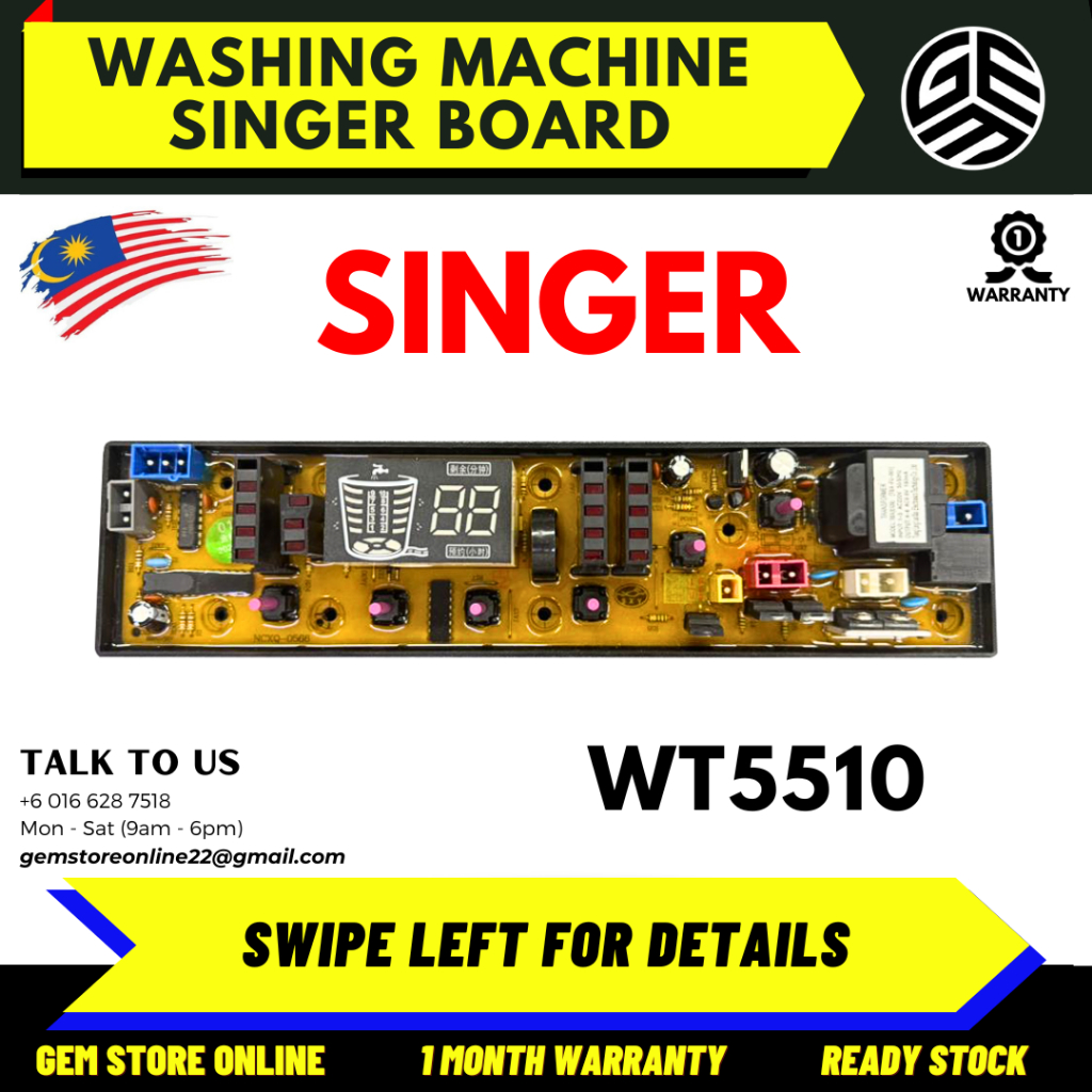 WT5510 SINGER Washing Machine PCB Board / Board Mesin Basuh Singer ...
