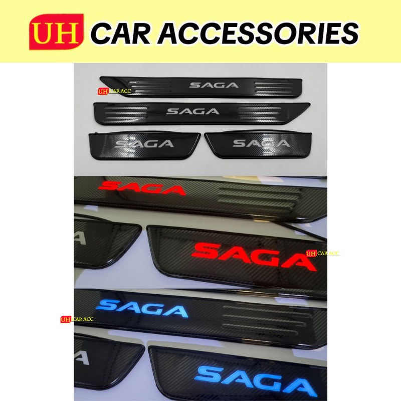 PROTON SAGA VVT 2016 - 2025 CARBON LED SIDE DOOR STEP SIDE SILL PLATE ...