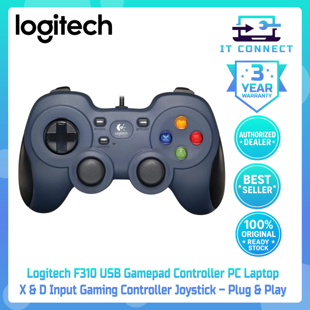 Logitech F310 USB Gamepad Controller PC Laptop X & D Input Gaming ...