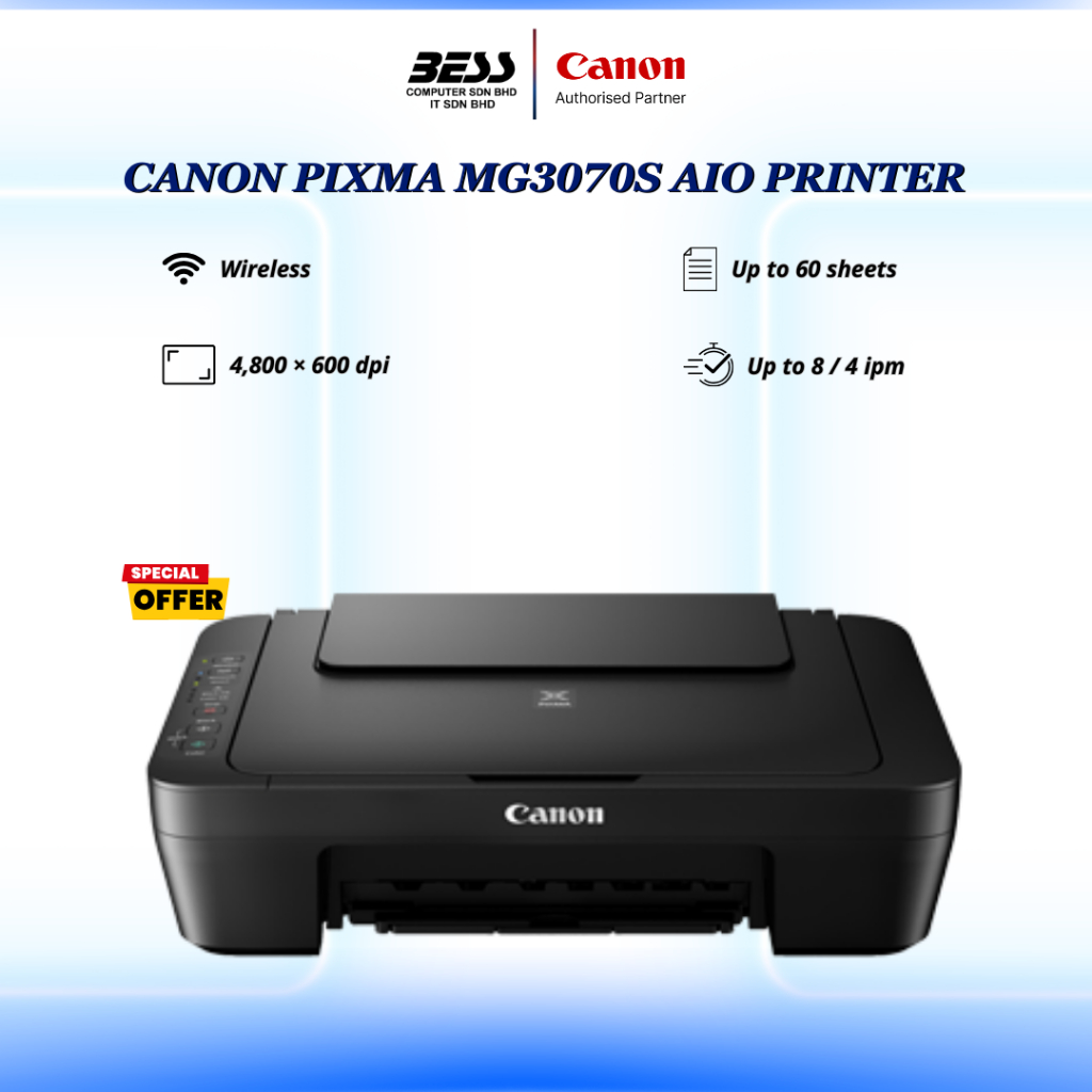 CANON PIXMA MG3070S AIO PRINTER | Shopee Malaysia