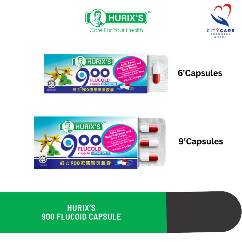 Hurix's 900 Flucold Capsules | Shopee Malaysia