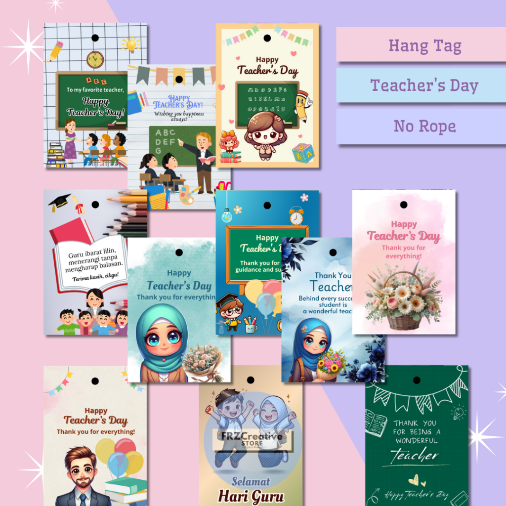 25 pcs / 50 pcs HARI GURU / HARI MERDEKA / DEEPAVALI HANG TAGS ...
