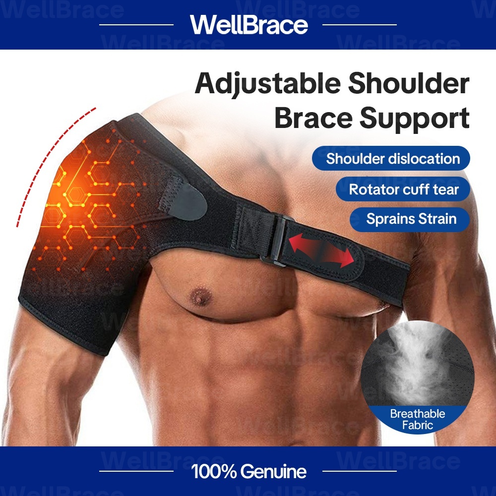 Adjustable Shoulder Support Brace Wrap Neoprene Shoulder for L/R Injury ...