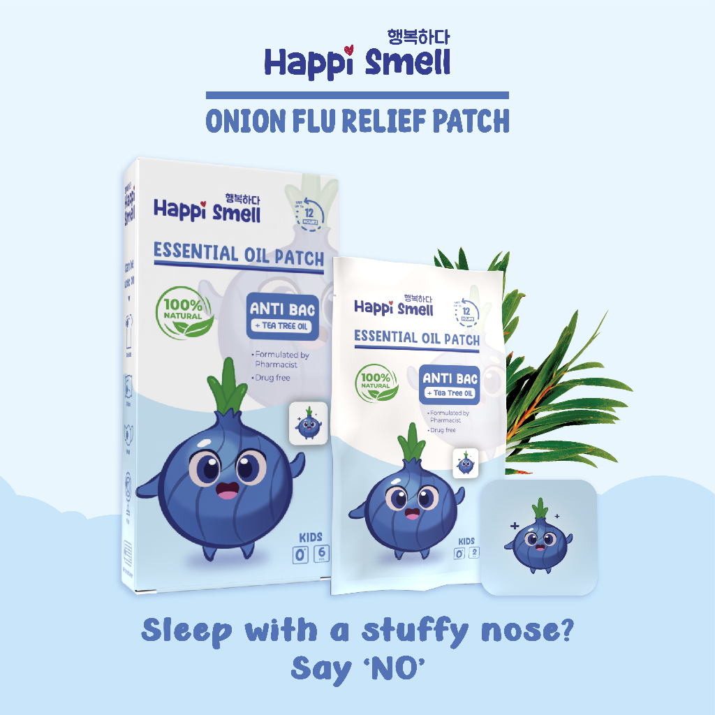 [PROMO 3 BOX] HAPPI SMELL ANTI-BAC ONION FLU RELIEF PATCH (6pcs/box ...