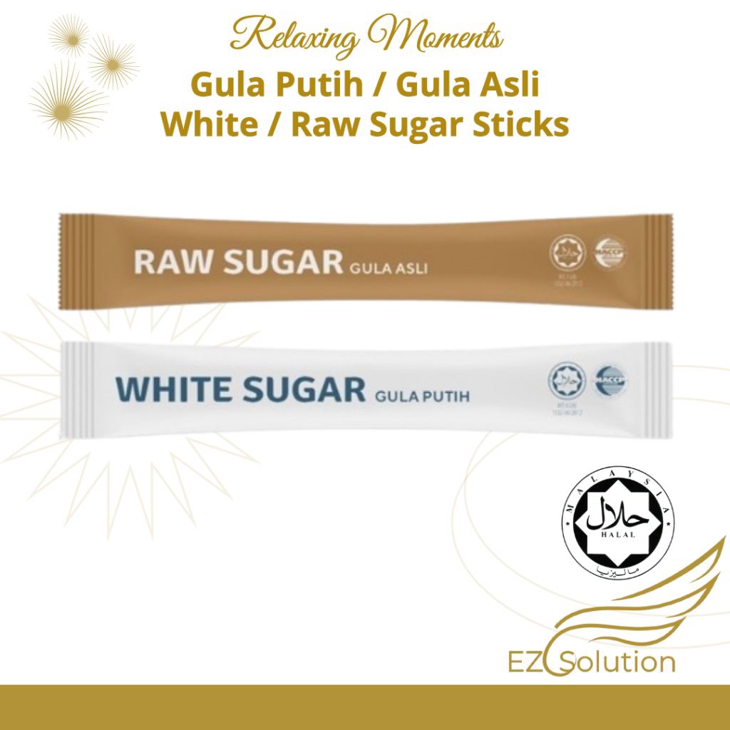 Raw Sugar / White Sugar Stick Sachet 5Gm 100 pcs [ Halal ] | Shopee ...