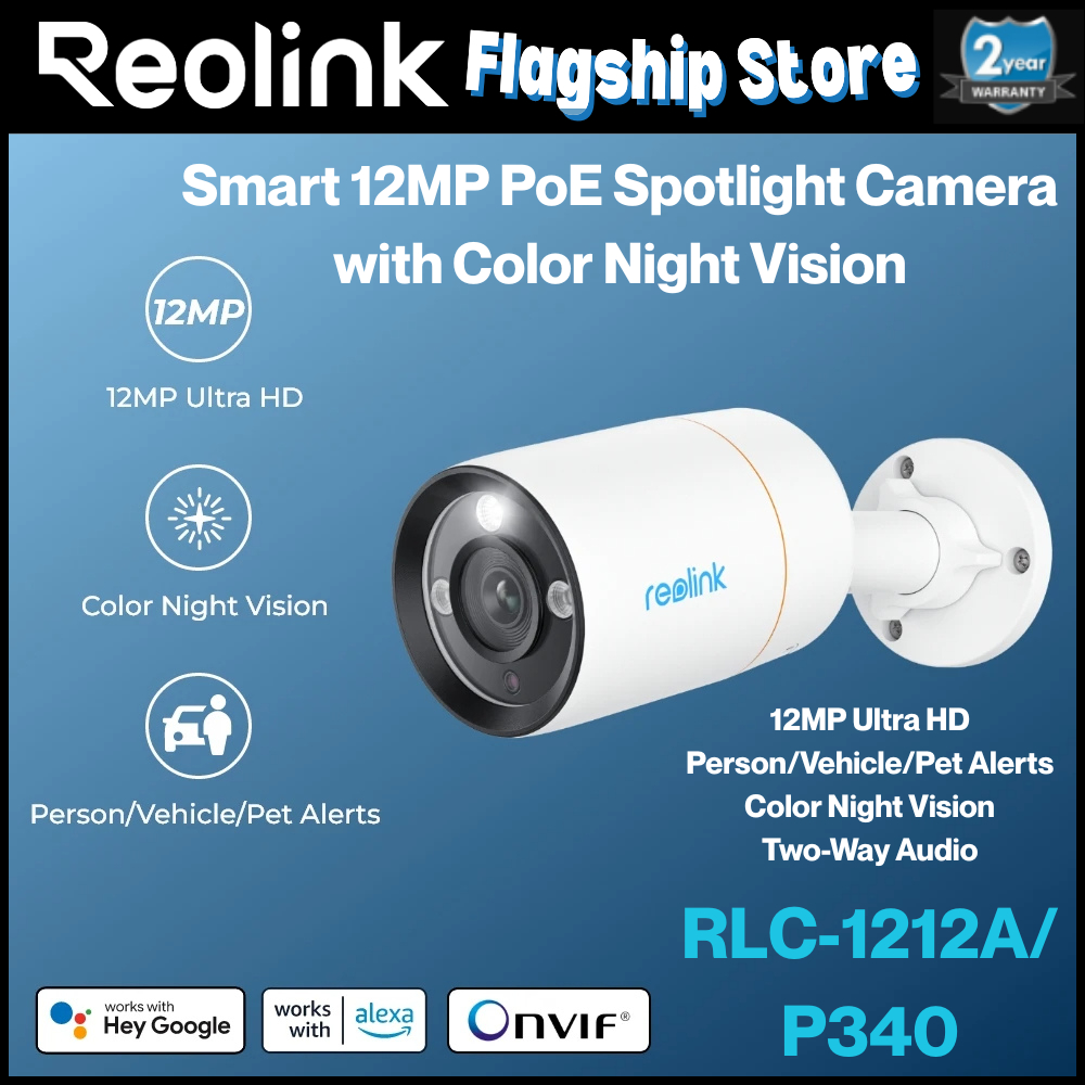 Reolink PoE Camera RLC-1212A P340 12MP Ultra HD IP Surveillance IP ...