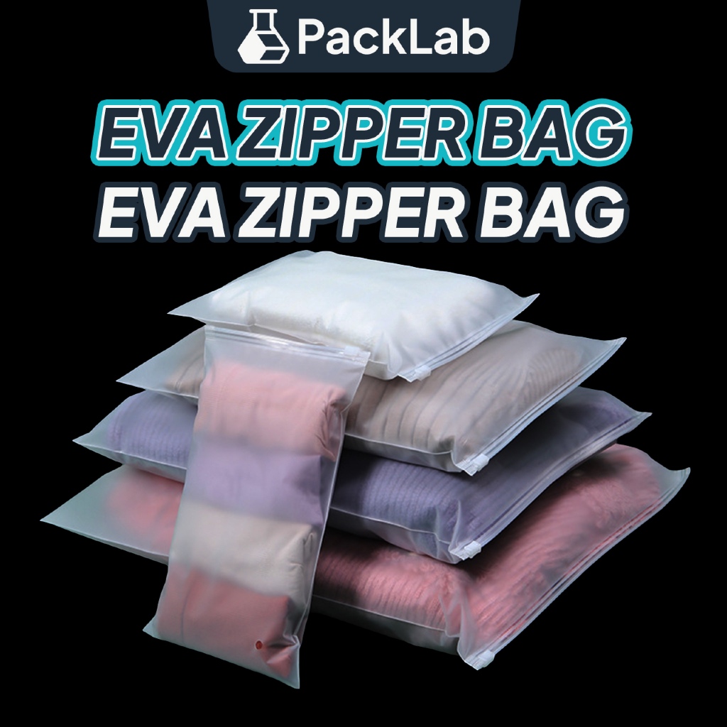 Beg Simpan Baju Pakaian Frosted Clear Ziplock Storage EVA Zipper Bag ...