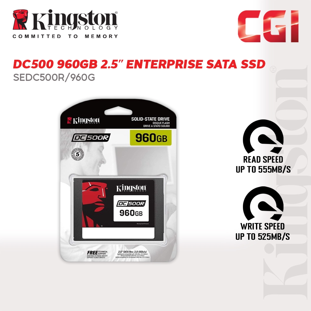 Kingston 960GB DC500 2.5" 3D TLC Enterprise 6Gbps SATA SSD - SEDC500R ...