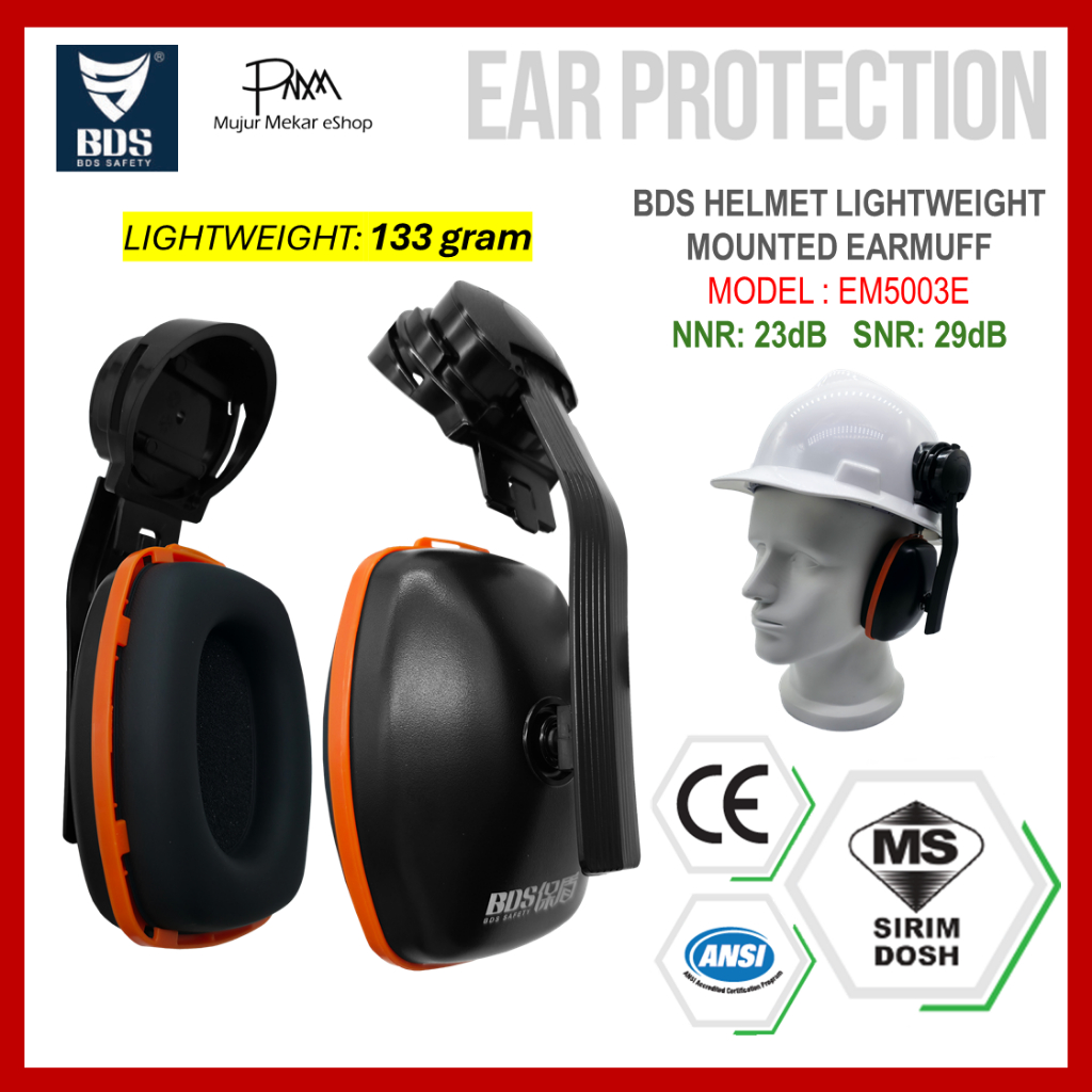 [SIRIM-DOSH] BDS SNR:29dB HELMET-MOUNTED EARMUFF LIGHTWEIGHT (EM5003E ...