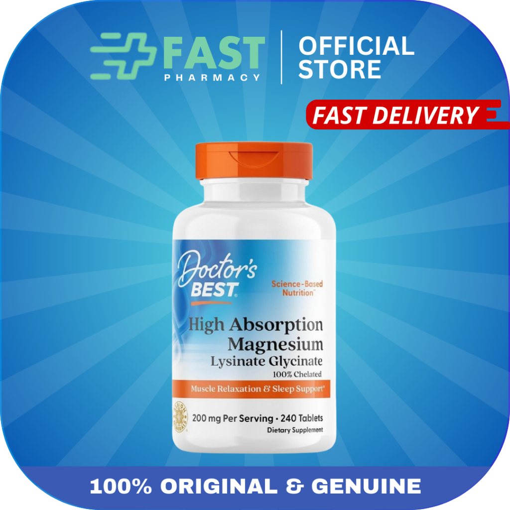Doctor's Best Magnesium Glycinate Lysinate 200mg / 105mg | Shopee Malaysia