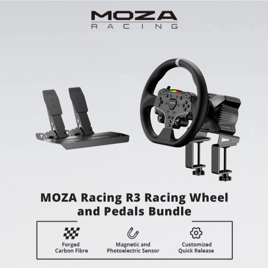 MOZA Racing R3 Bundle Set Racing Wheel and Pedal for PC | 2 Years ...