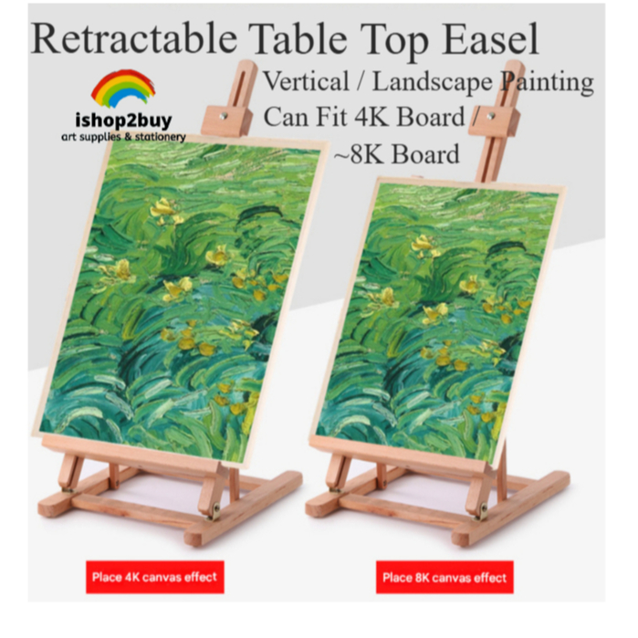 Table Top Easel Desktop Easel Adjustable Easel Wood Board Retractable ...