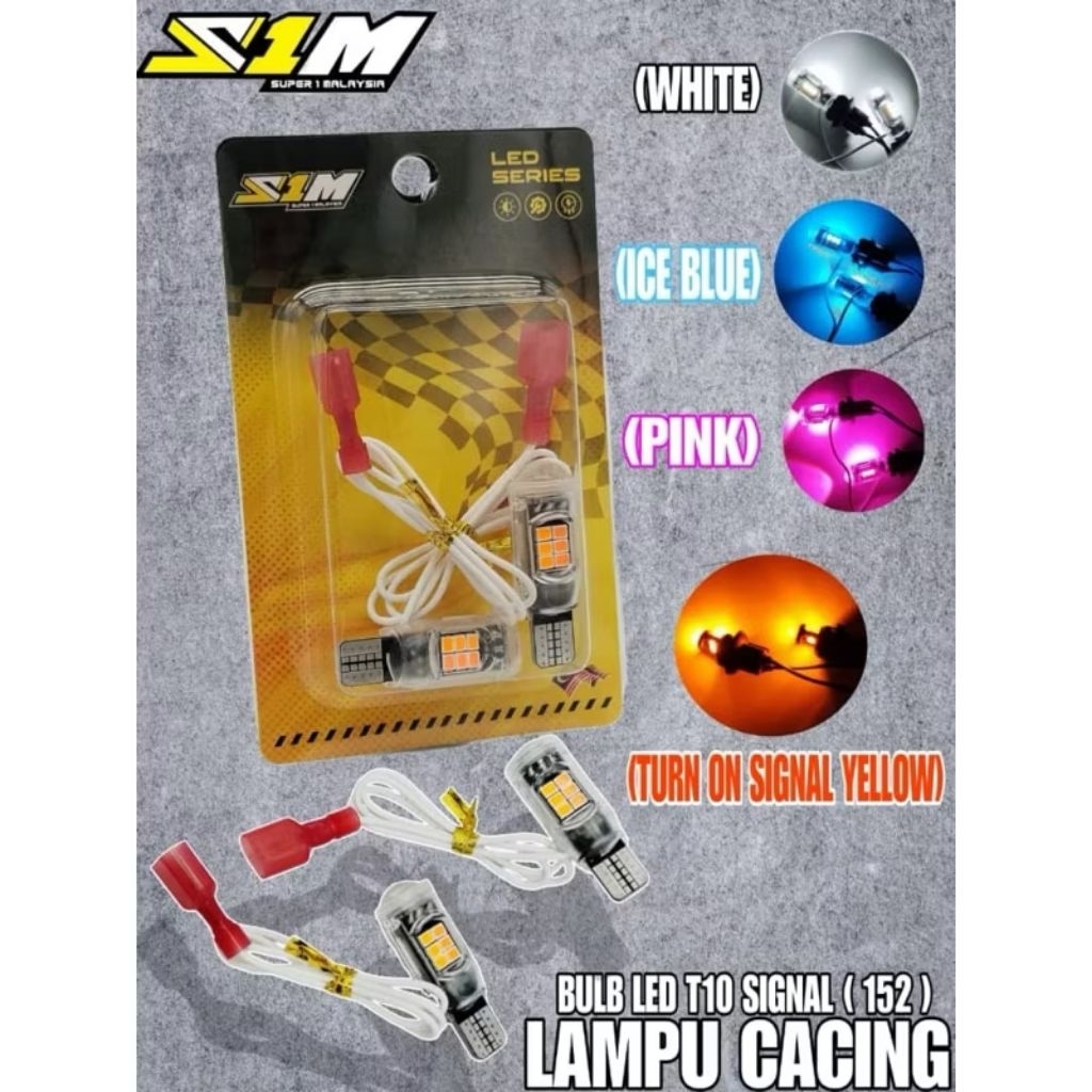 ♨️BEST BUY♨️ S1M Dual Contact LED Signal Bulb T10 Mentol Cacing Y15ZR ...